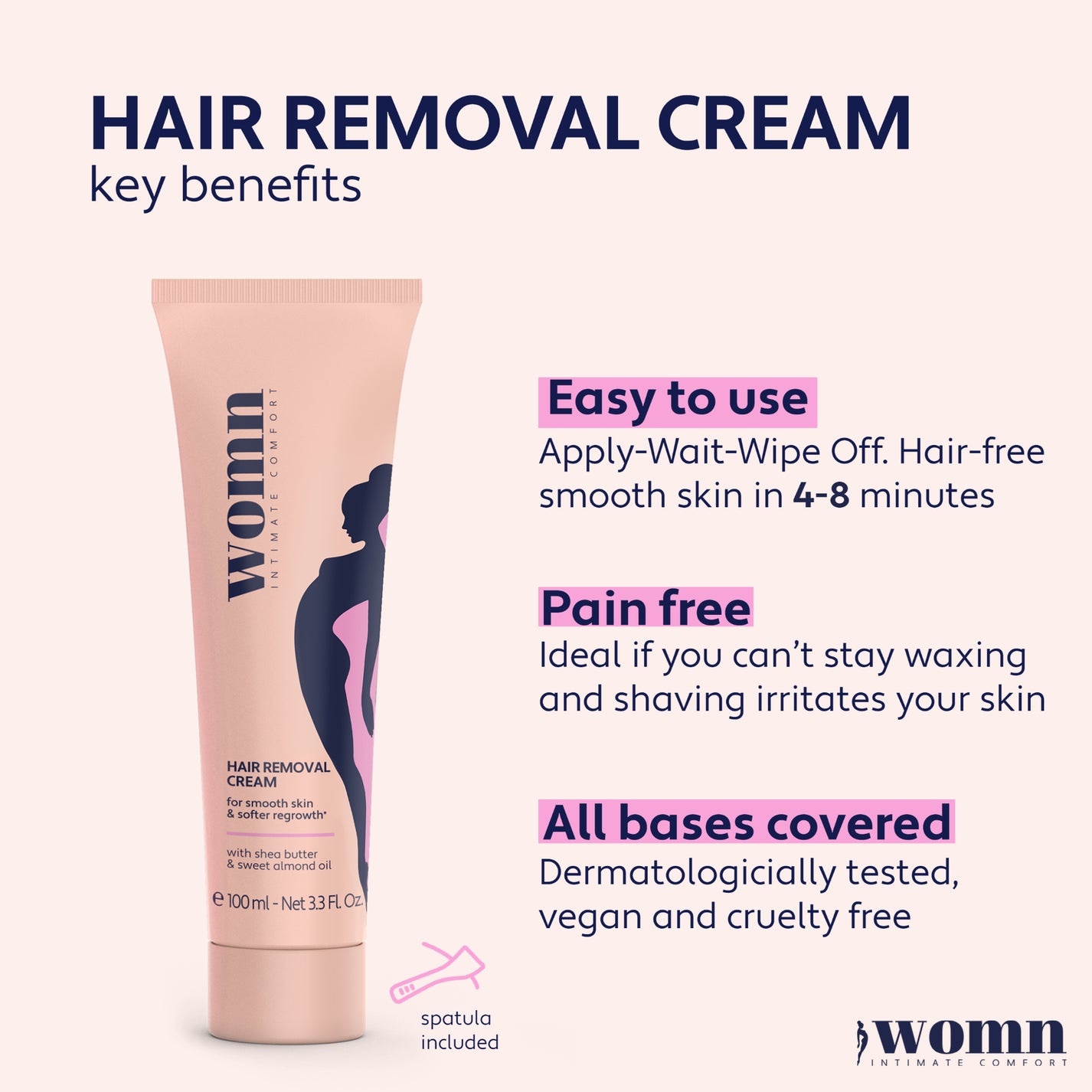 womn Haarentfernungscreme, 100 ml