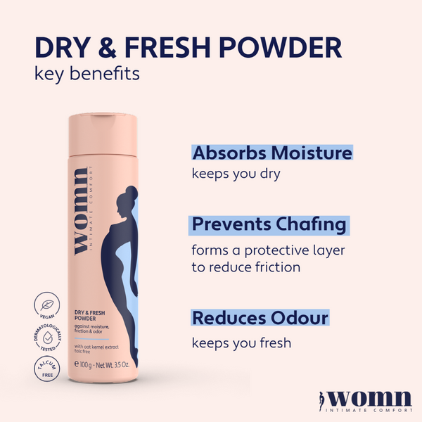 Talc-Free Body Powder for Sweat & Chafing | womn