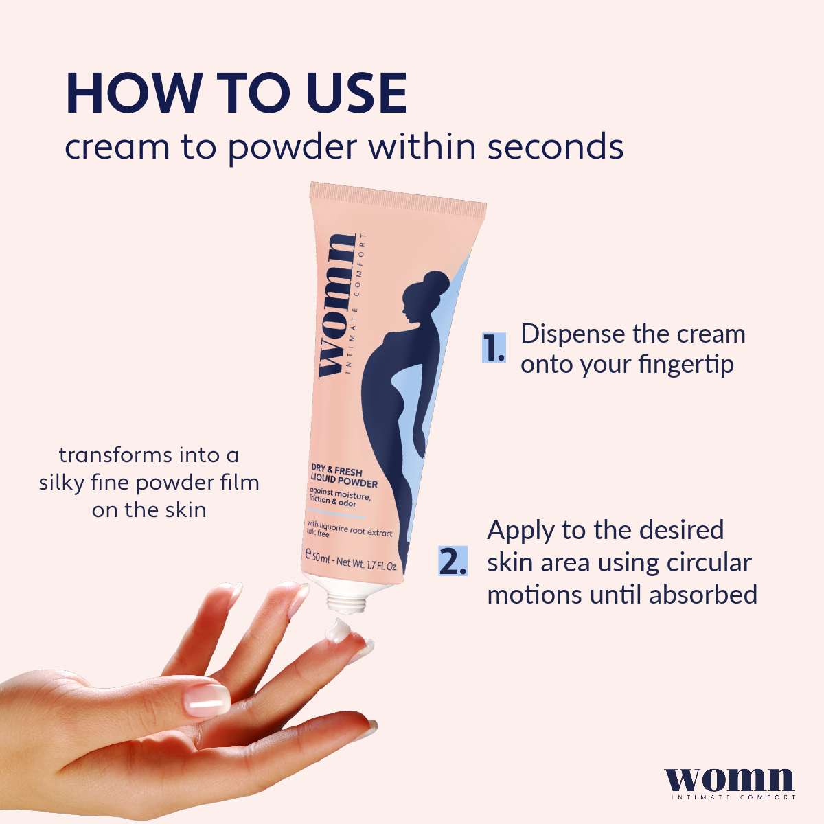 womn Dry & Fresh Liquid Powder, 50 ml